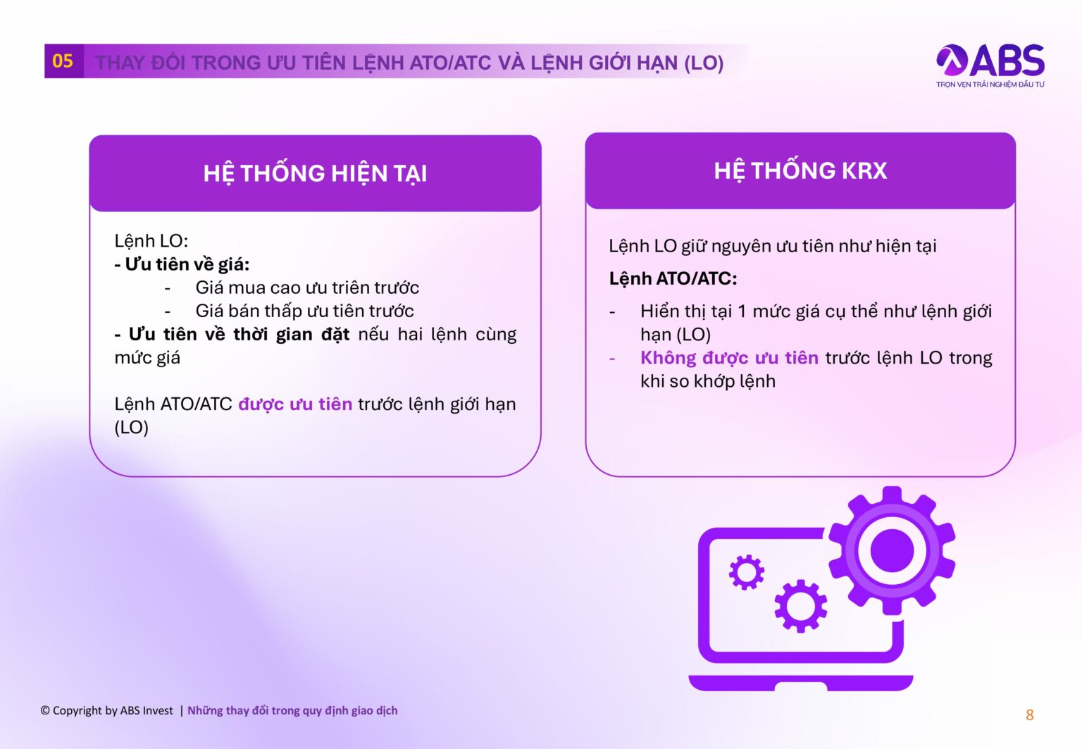ABS| Những thay đổi trong quy định giao dịch về hệ thống mới KRX